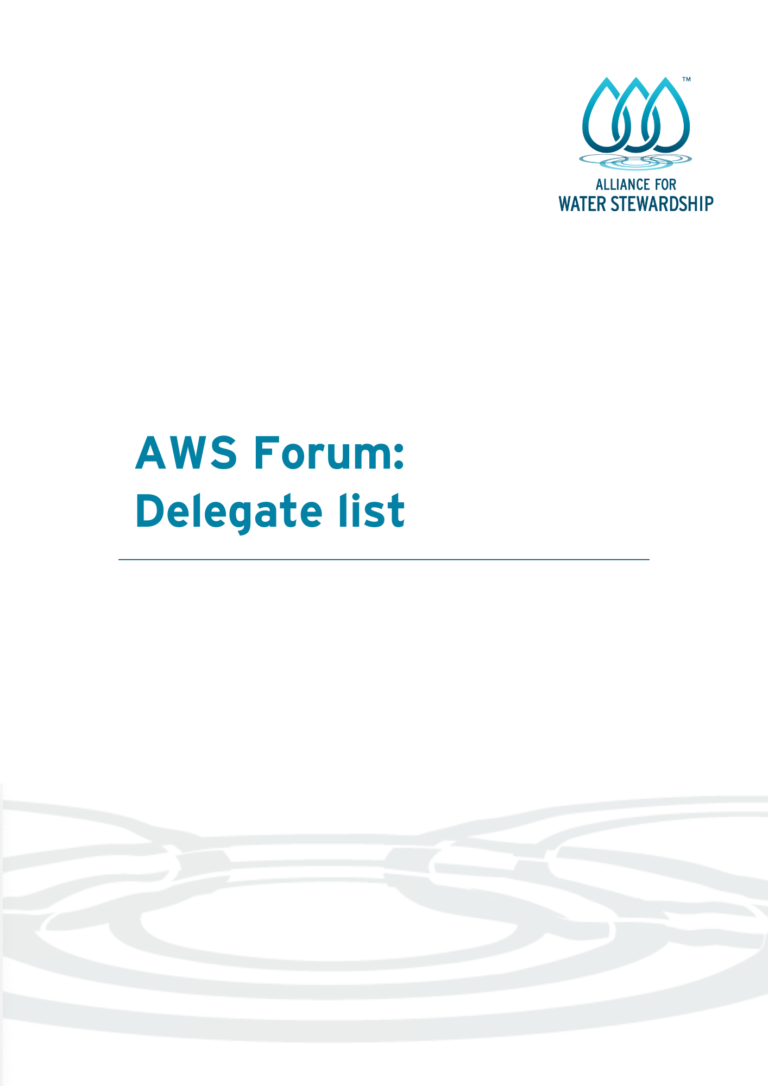 2025 AWS Global Water Stewardship Forum: Delegate list | Resource ...