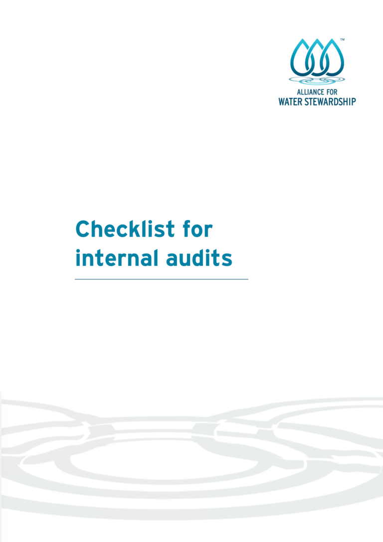 Checklist for Internal Audits – AWS Standard V2.0 | Resource | Alliance ...